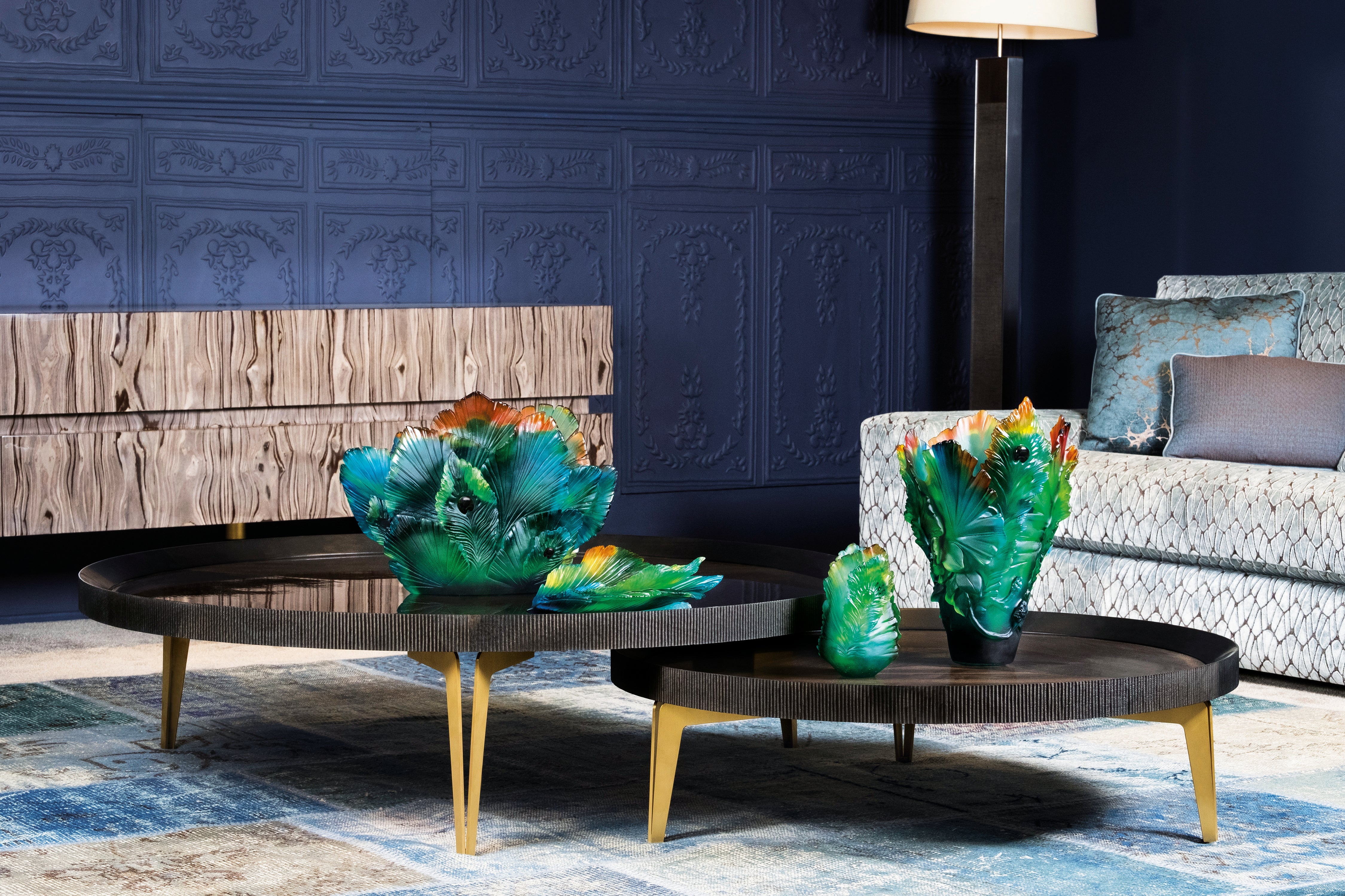 Fleur de paon – Collection de pièces d'art en verre | Daum